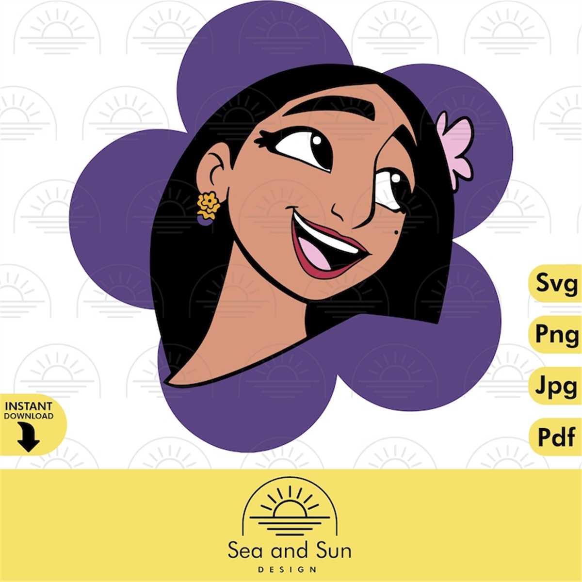 Isabela Madrigal Svg Clip art Files, Encanto Head, Disneylan | Inspire ...