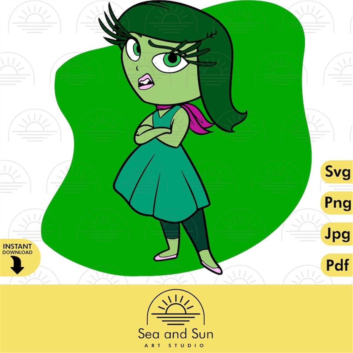 Disgust Inside Out Svg Clip art Files, Inside Out Head, Disn | Inspire ...