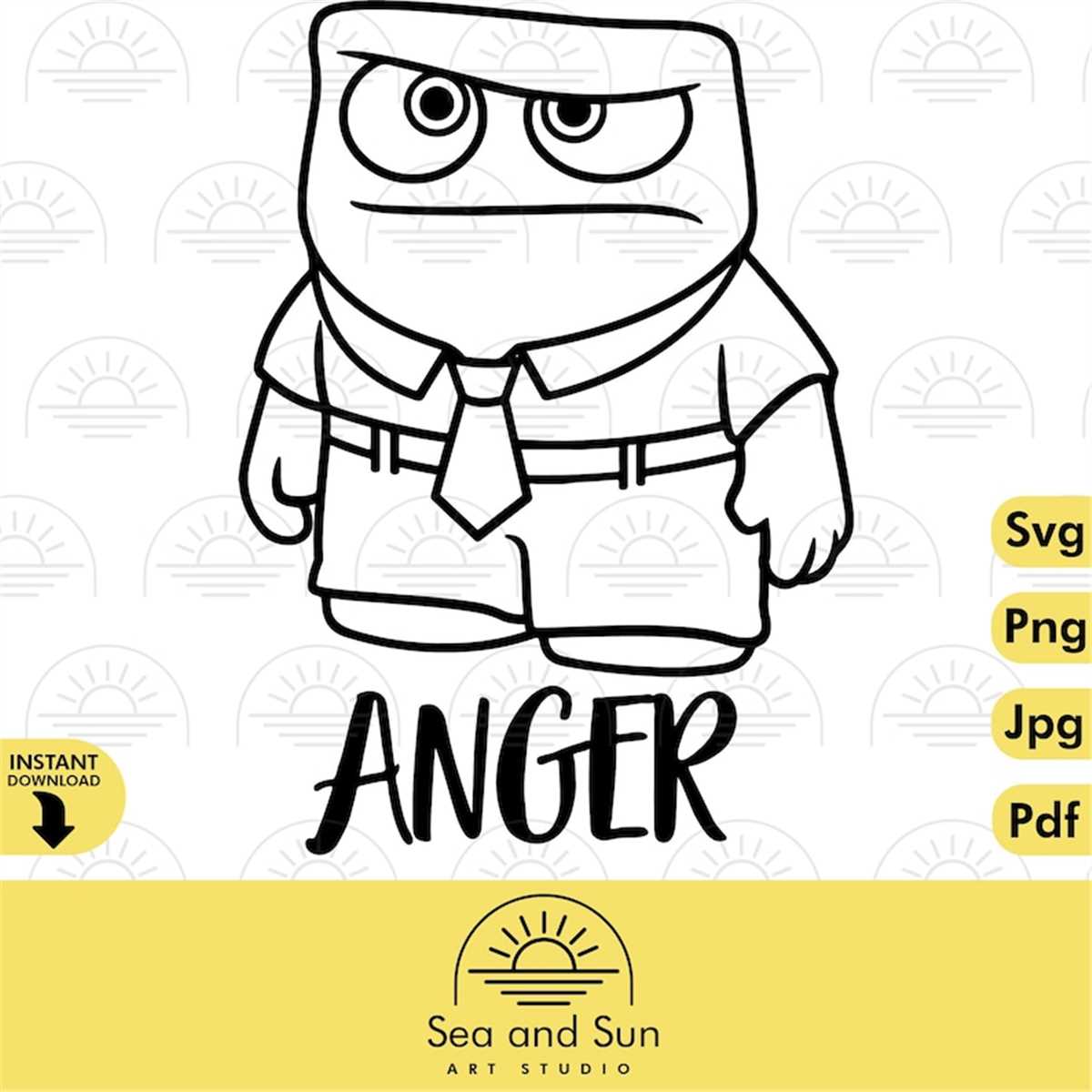 Anger Inside Out Svg Clip art Files, Inside Out Head, Disney | Inspire ...