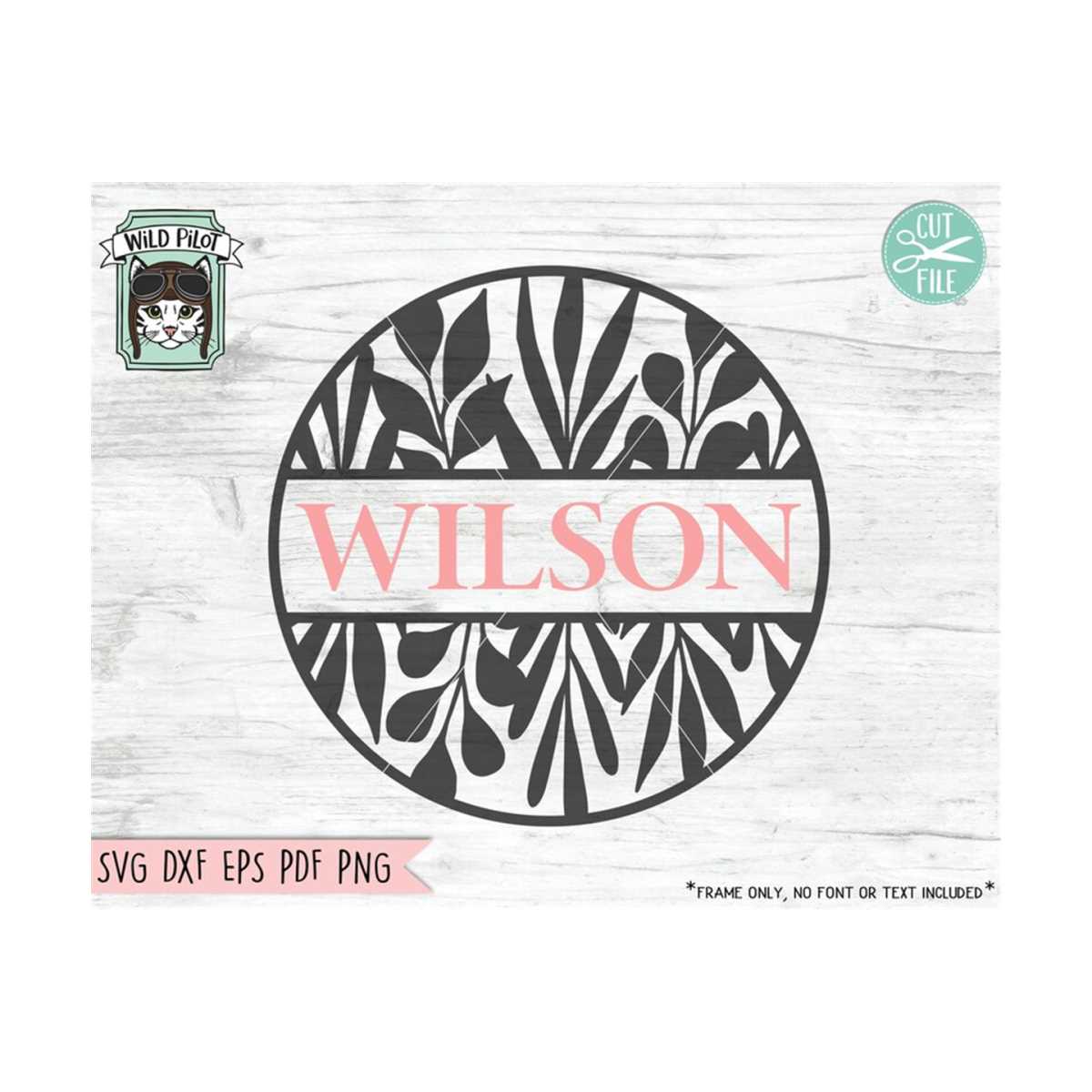 Round Monogram Frame SVG file, Split Monogram svg, Leaf Mono | Inspire ...