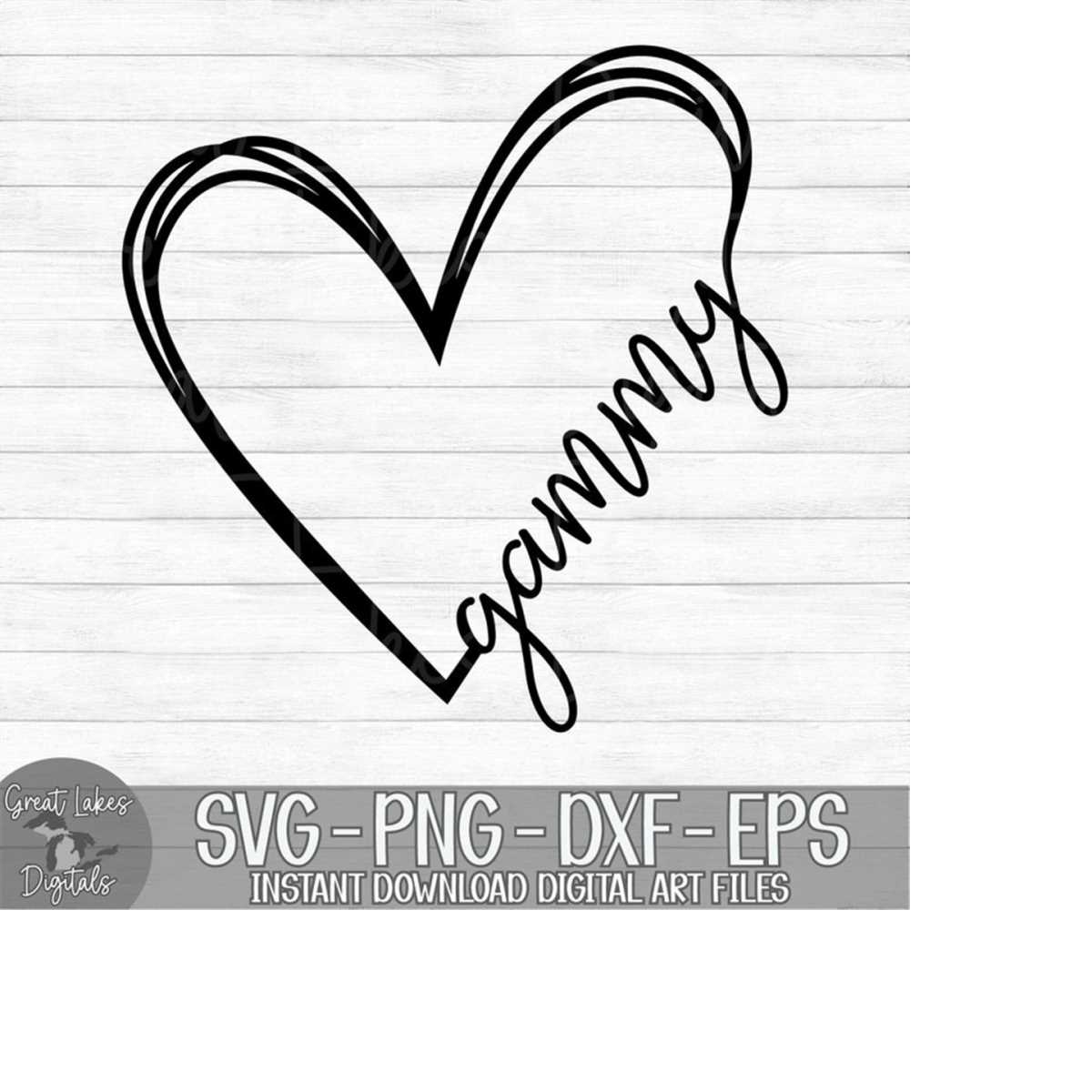 Gammy Heart - Instant Digital Download - svg, png, dxf, and - Inspire ...