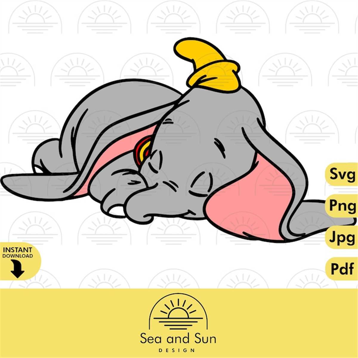 Vector Dumbo Svg Clip art Files, Dumbo Head, Disneyland Ears - Inspire ...