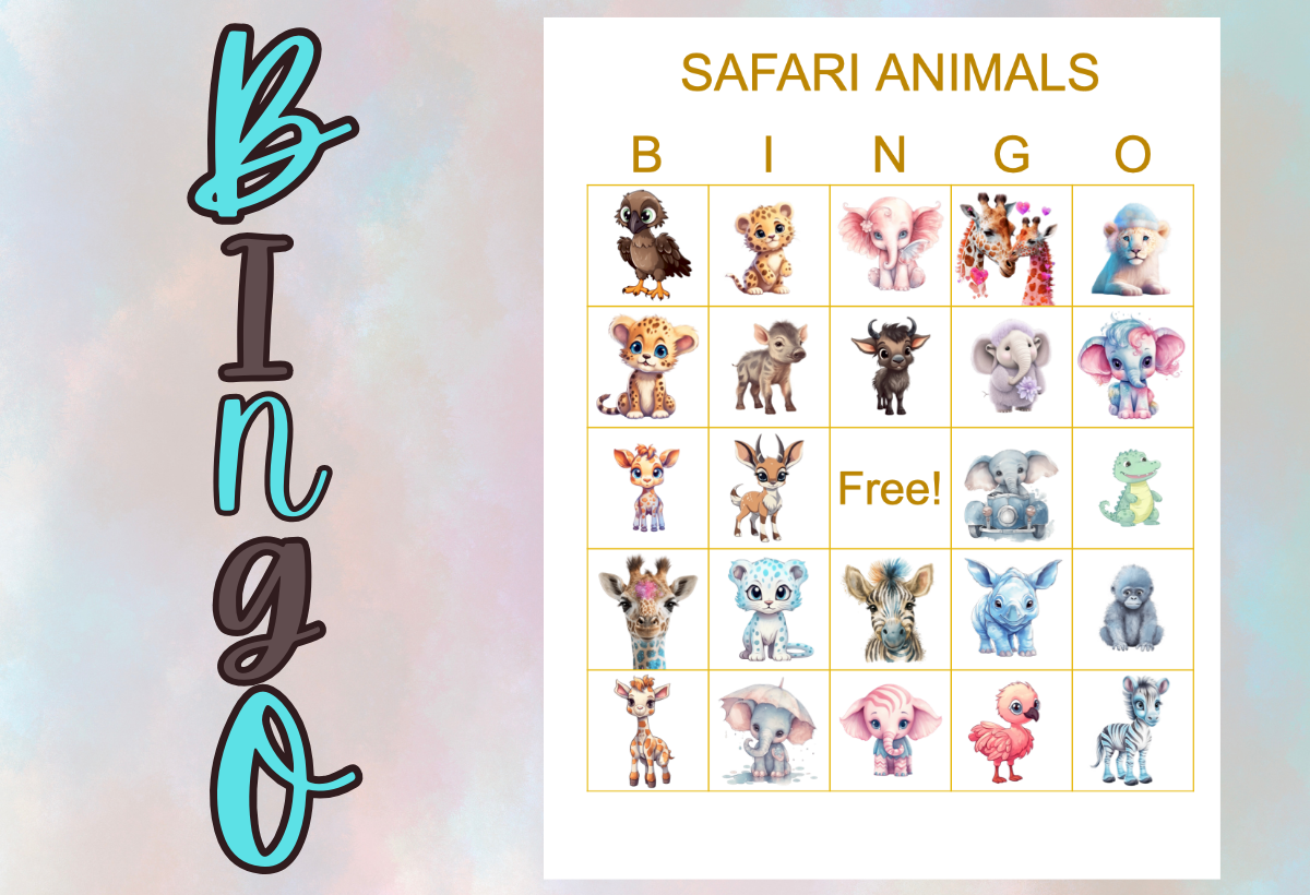 Safari Animals Bingo Printable,Bingo 100 cards,5x5,party bin | Inspire ...