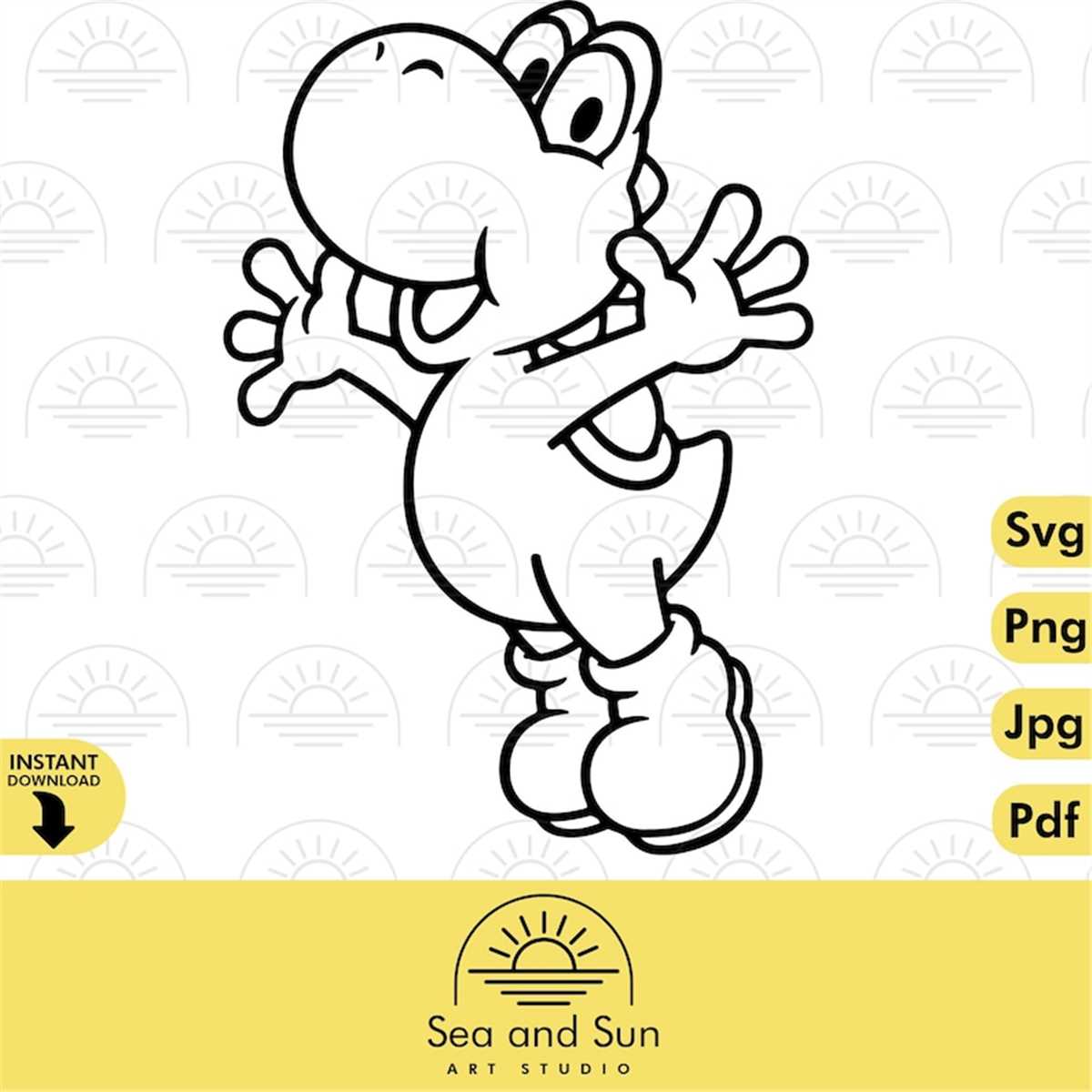 Yoshi 25 svg, png, jpg, pdf, Clip art Files For Cricut desi | Inspire ...
