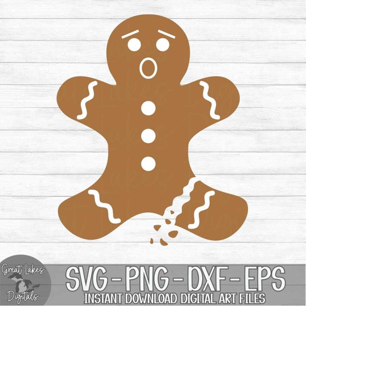 Broken Gingerbread Man - Instant Digital Download - svg, png | Inspire ...
