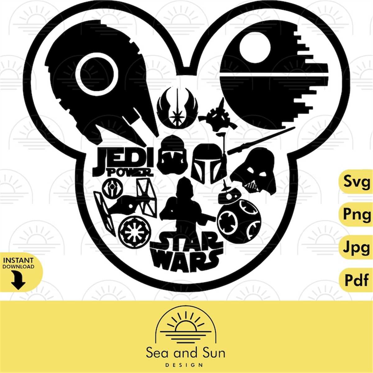 Star Wars, Jedi, Head, Star of Death svg, Mandalorian, disne | Inspire ...