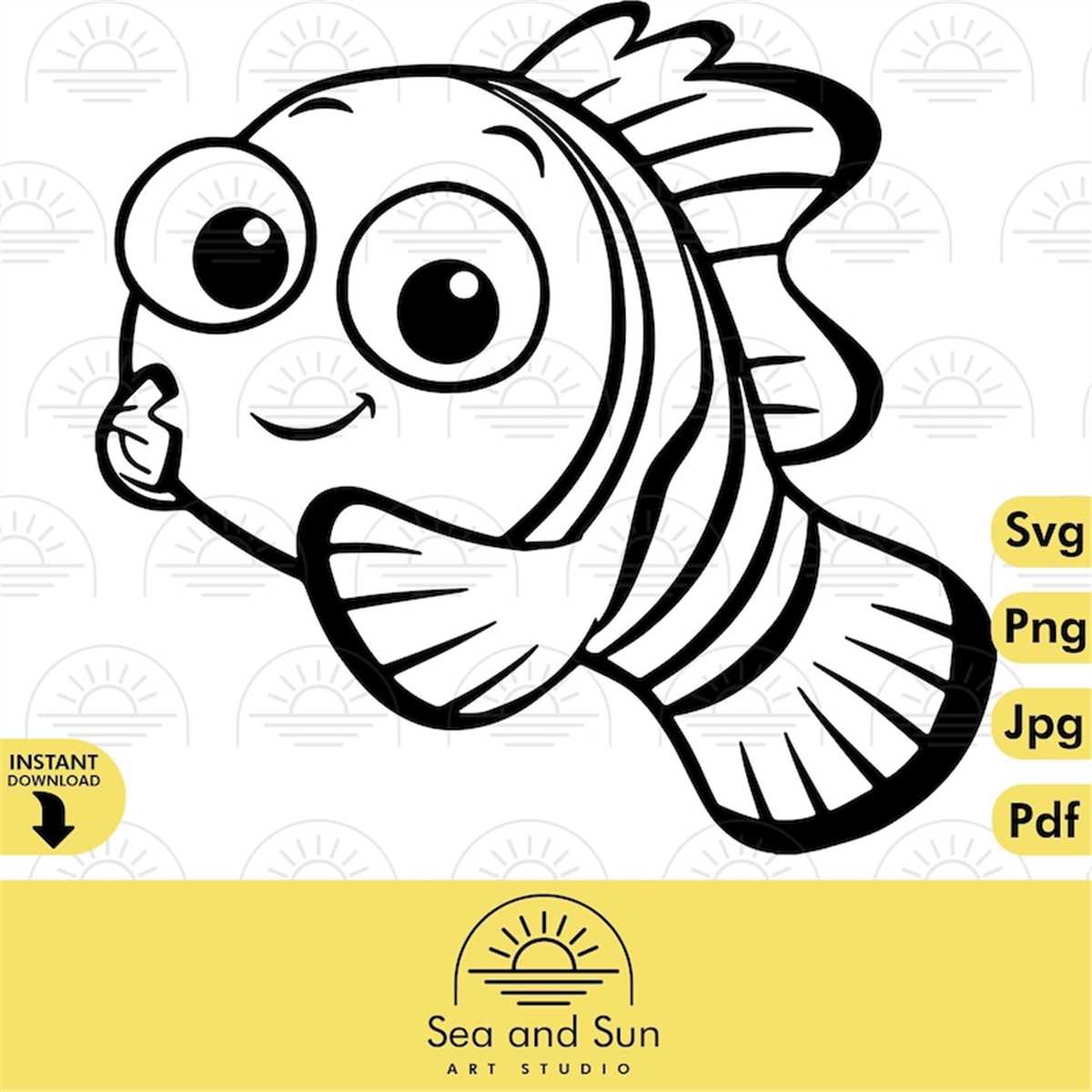 Finding nemo Svg Clip art Files, Nemo, Minnie, Mouse, Head, - Inspire ...