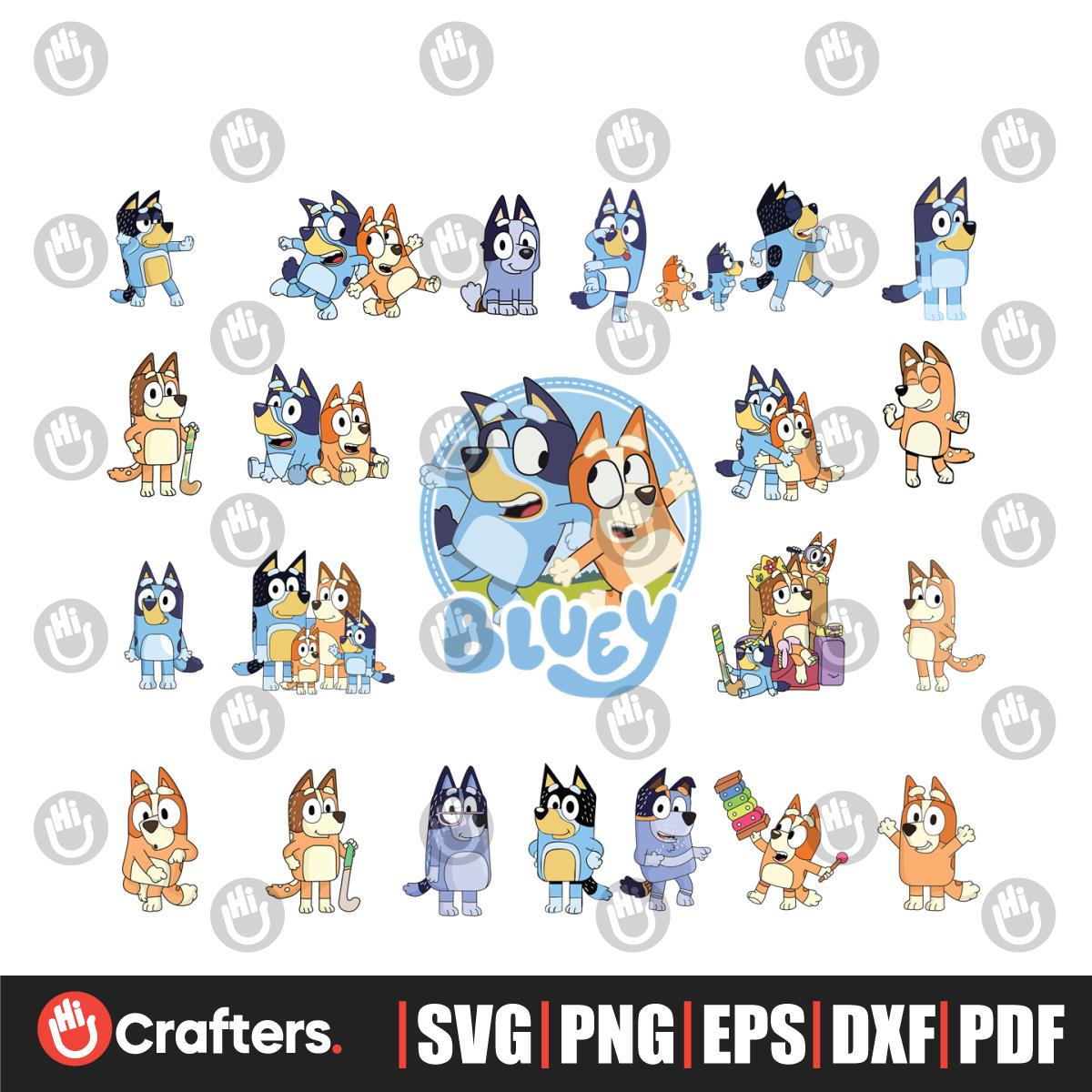Bluey Family Bluey Cartoon Bundle SVG Cutting Digital File - Inspire Uplift