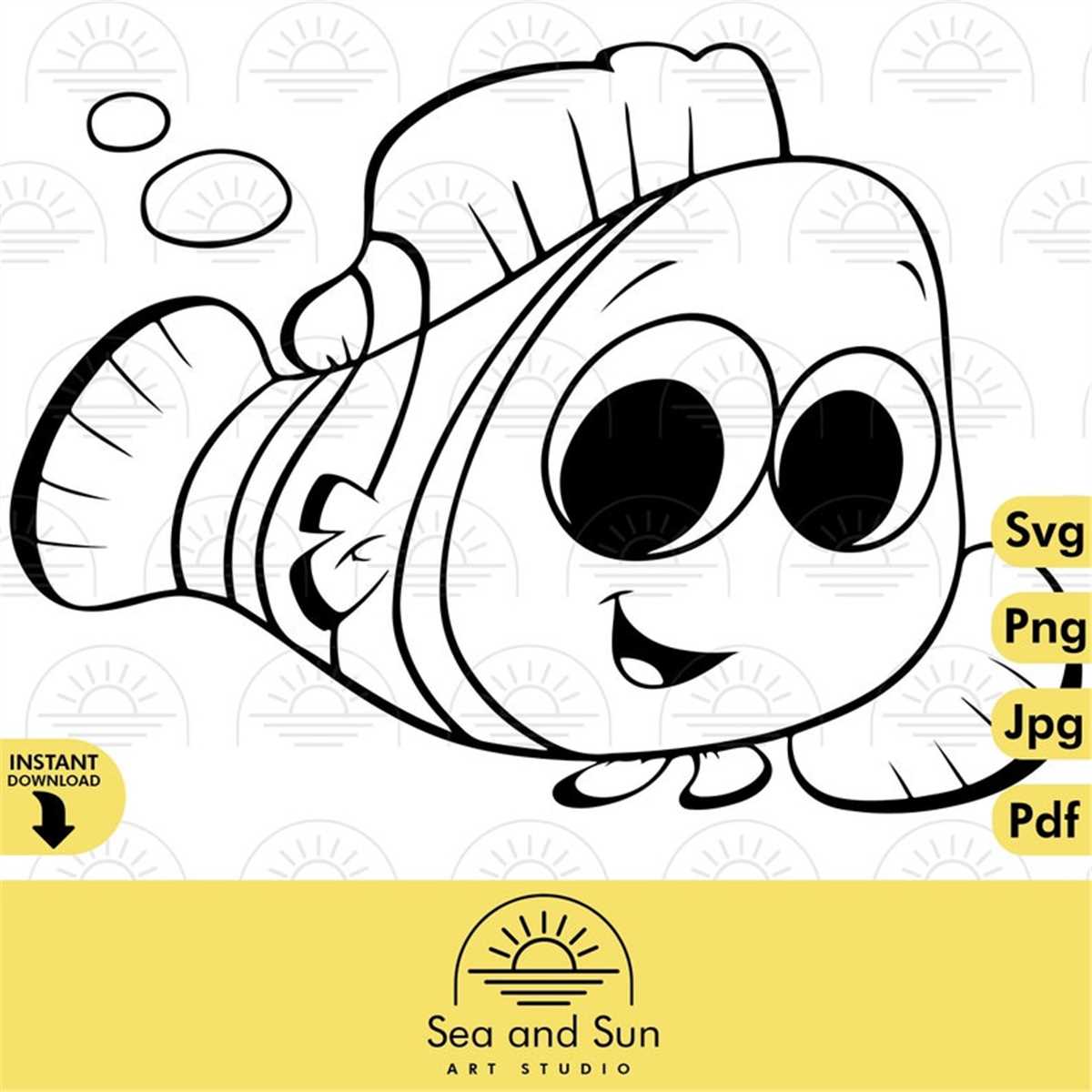 Finding nemo Svg Clip art Files, Nemo, Minnie, Mouse, Head, - Inspire ...