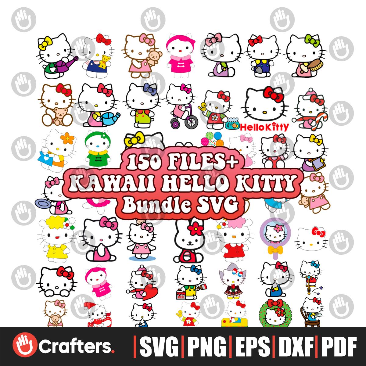 Cute Kawaii Hello Kitty Bundle SVG Cutting Digital Files | Inspire Uplift