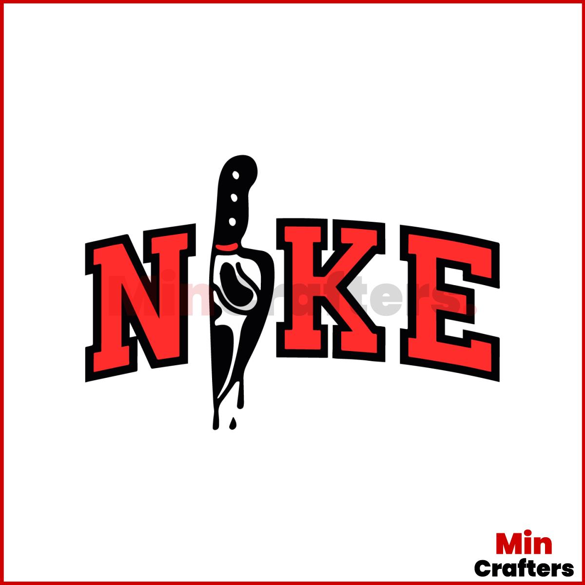 Horror Movie Character Ghostface Knife Nike Logo SVG File | Inspire Uplift