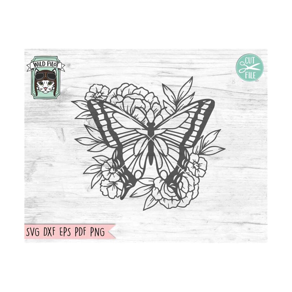 Butterfly SVG Cut File, Butterflies Flowers SVG Cut File, Bu | Inspire ...