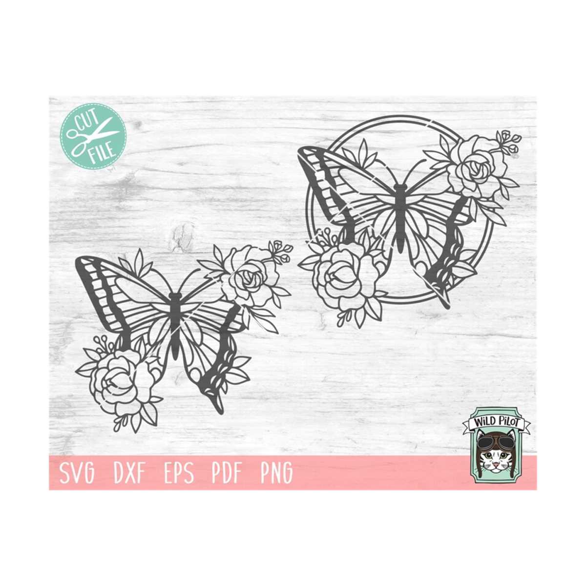Butterfly SVG Cut File, Butterflies Flowers SVG Cut File, Bu | Inspire ...