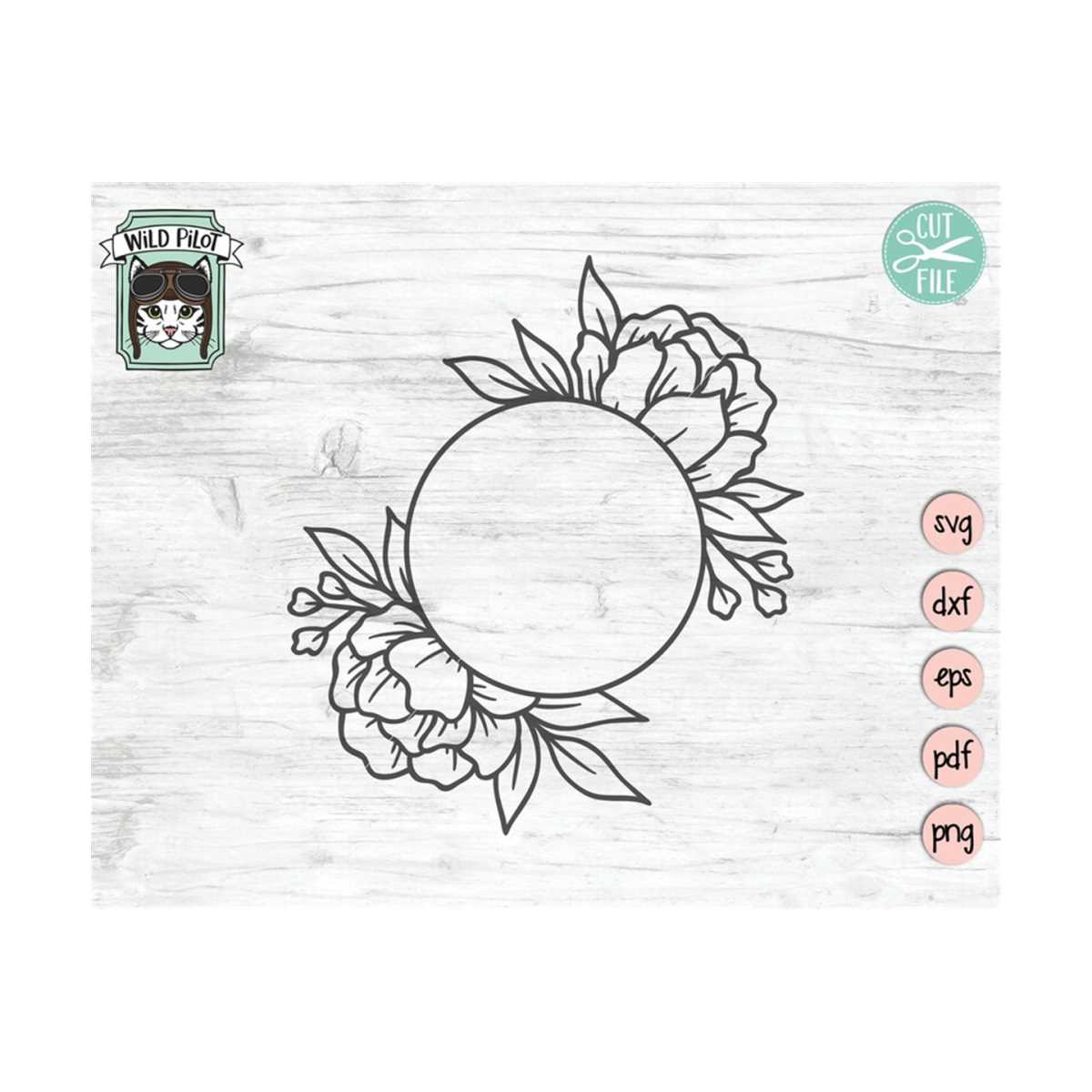Flower Monogram Frame SVG file, Floral Monogram Frame, Round | Inspire Uplift