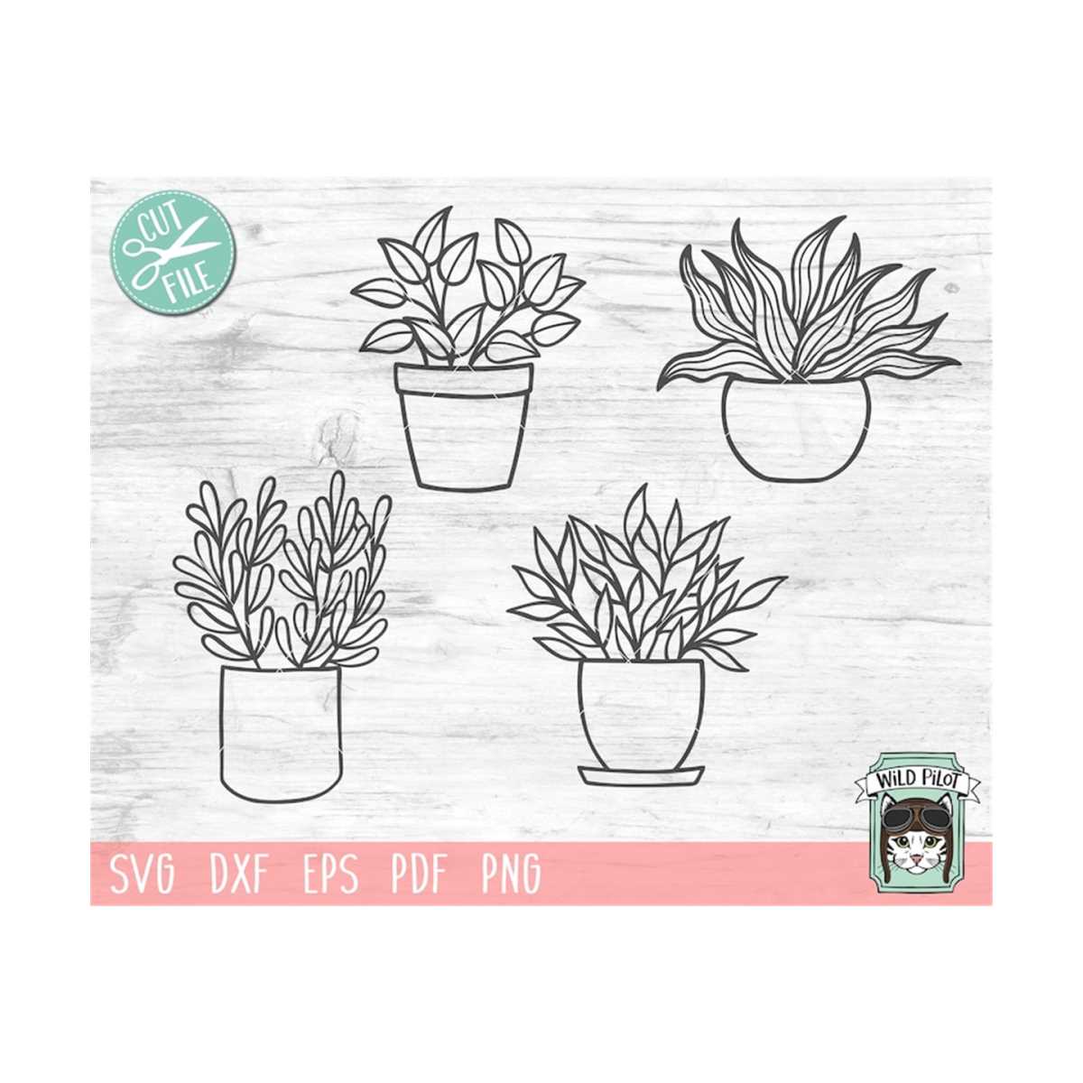 Plants SVG files, Potted Plants svg file, Plant cut file, Pl | Inspire ...