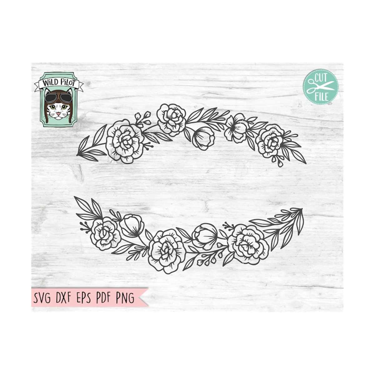 Flowers SVG file, Flowers cut file, Floral svg, Flower Borde - Inspire ...