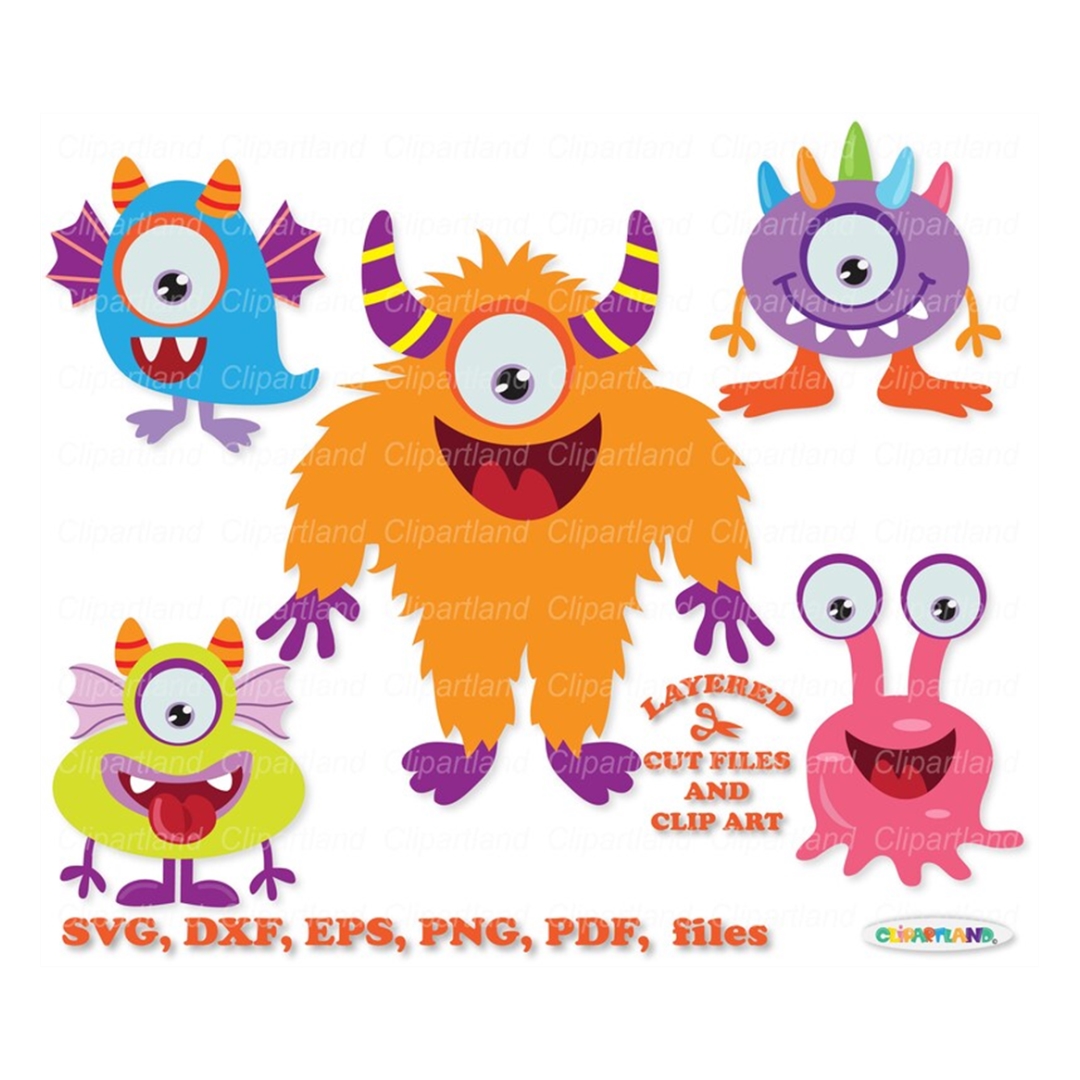 INSTANT Download. Cute monsters cut files and clip art. Pers | Inspire ...