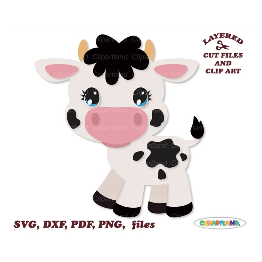 INSTANT Download. Cute little cow cut file and clip art. Per | Inspire ...