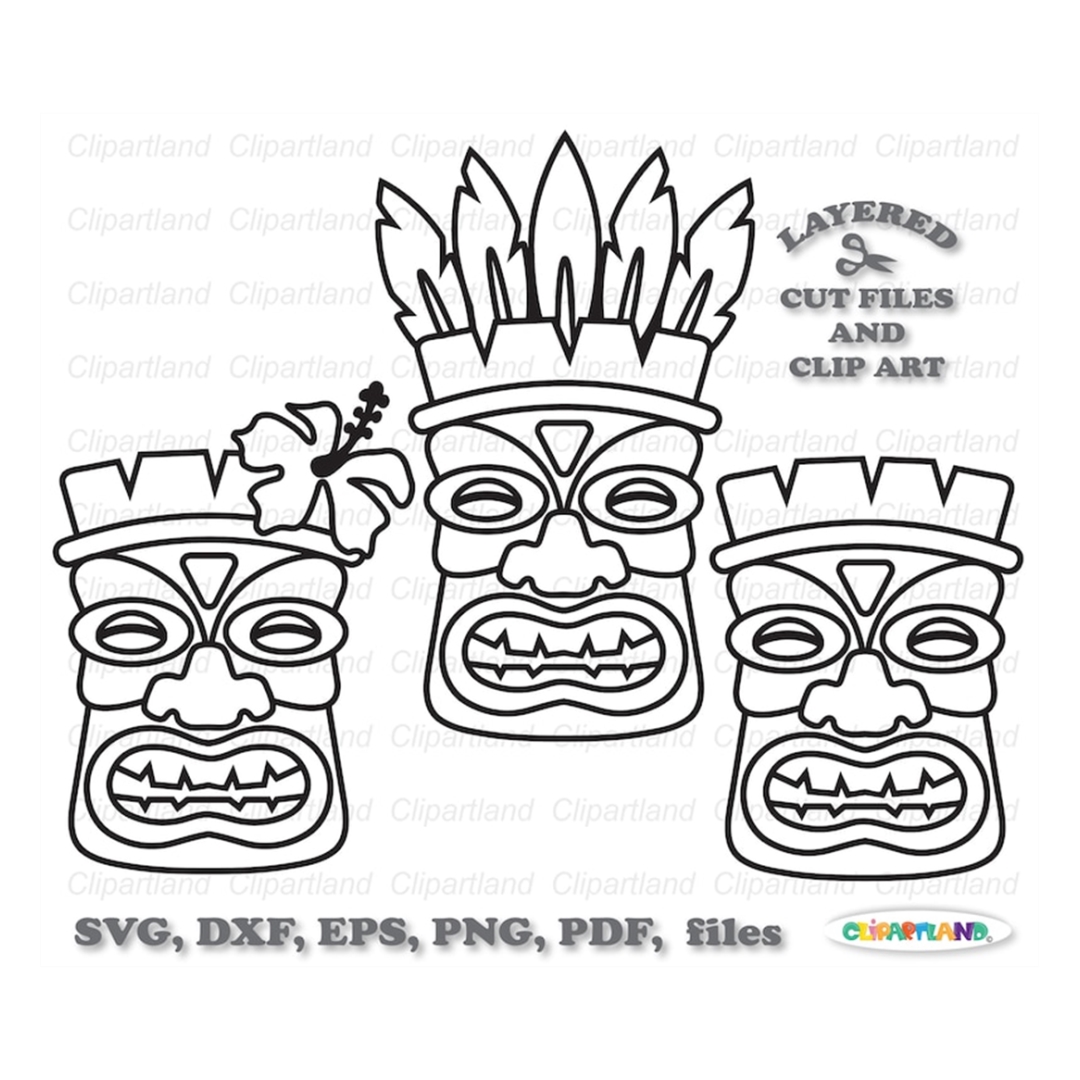 INSTANT Download. Tiki mask svg cut file and clip art. Comme | Inspire ...