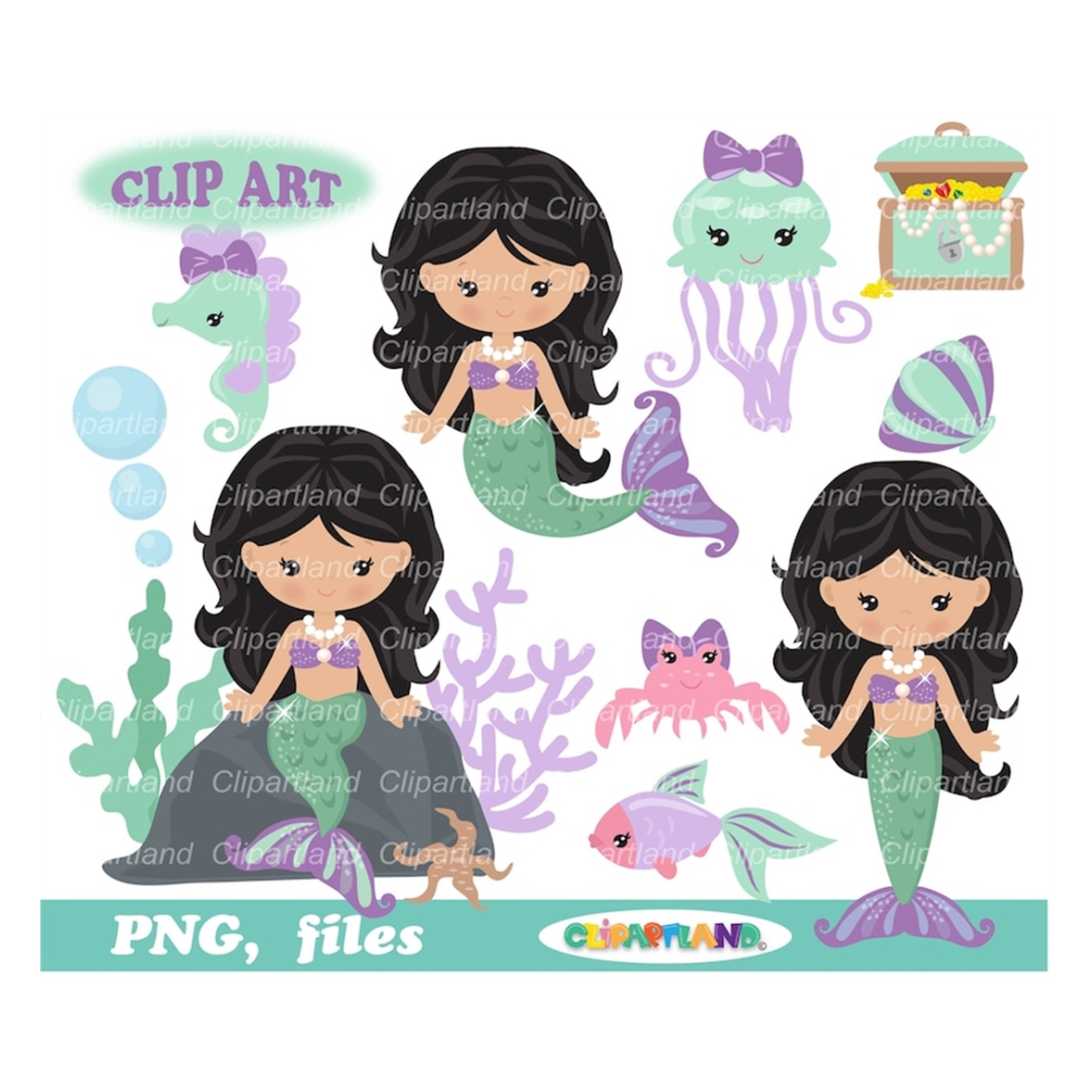 INSTANT Download. Cute mermaids clip art. Personal and Comme - Inspire ...