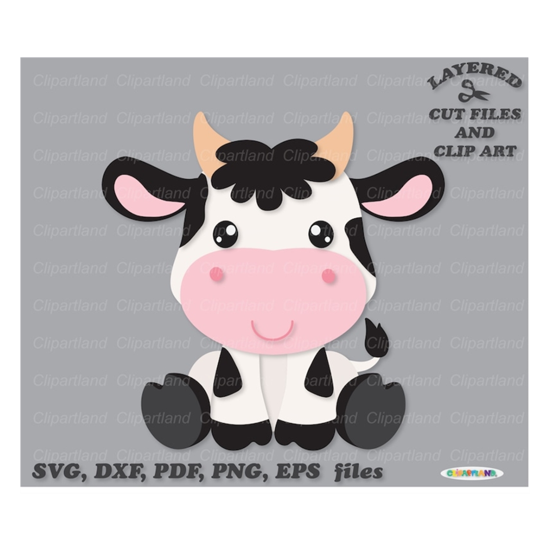 INSTANT Download. Cute sitting cow svg cut files and clip ar | Inspire ...