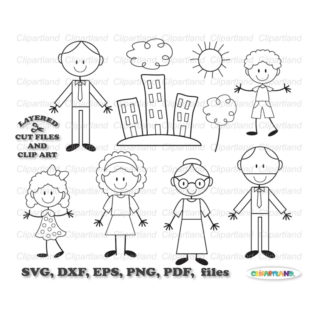 INSTANT Download. Cute stick figure family svg cut file and - Inspire ...