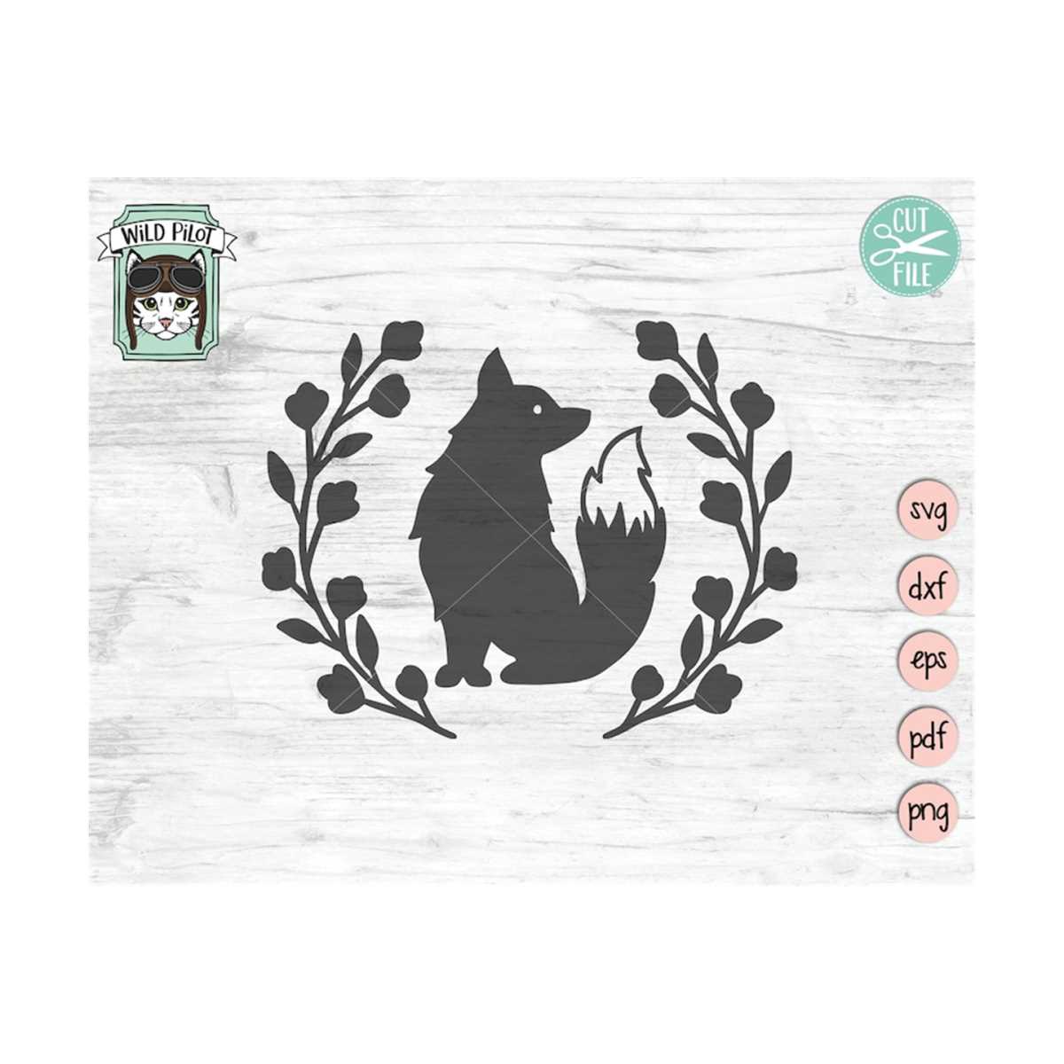 Fox SVG file, Fox Cut file, Fox Silhouette svg, Fox Wreath c | Inspire ...