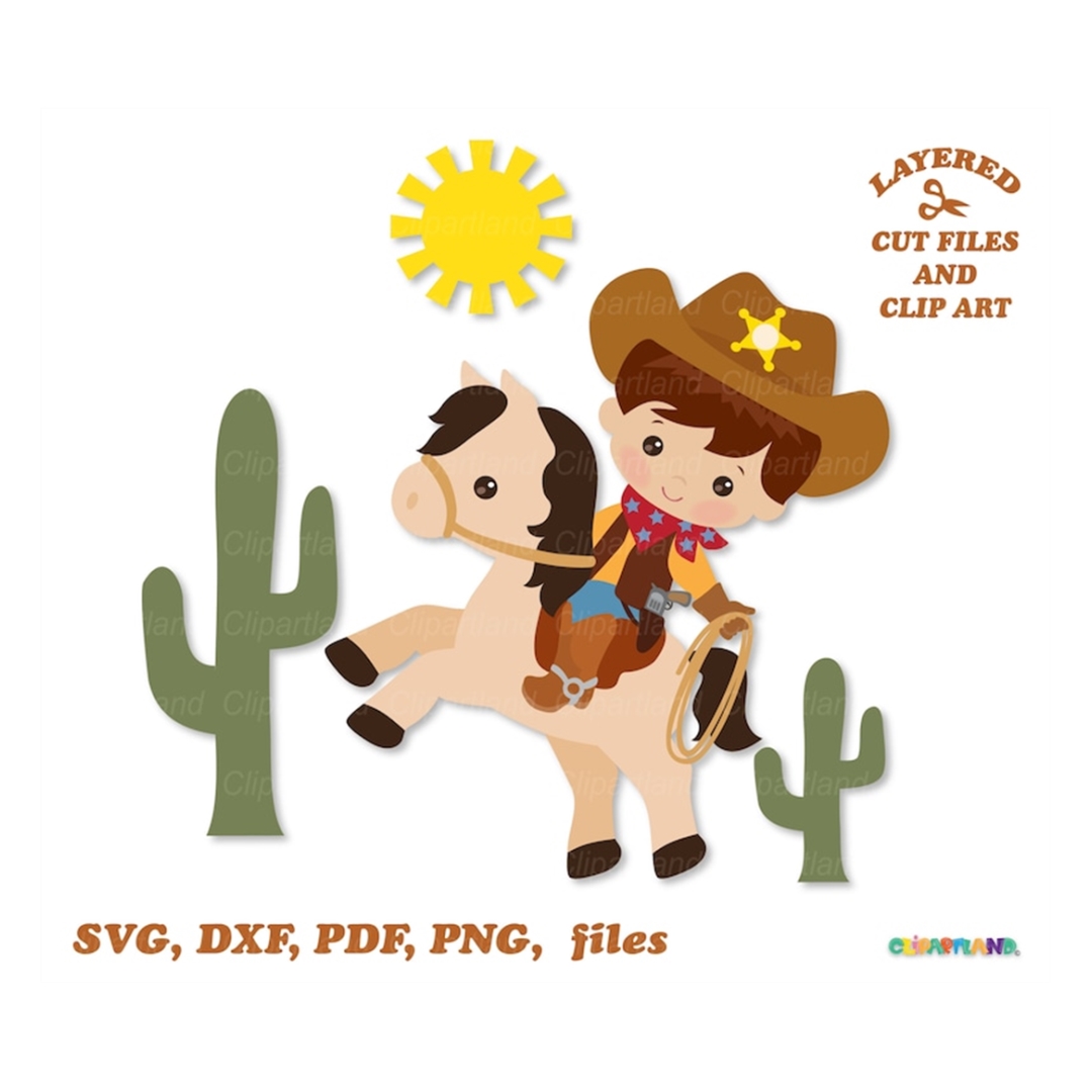 INSTANT Download. Cute cowboy cut file and clip art. Commerc | Inspire ...