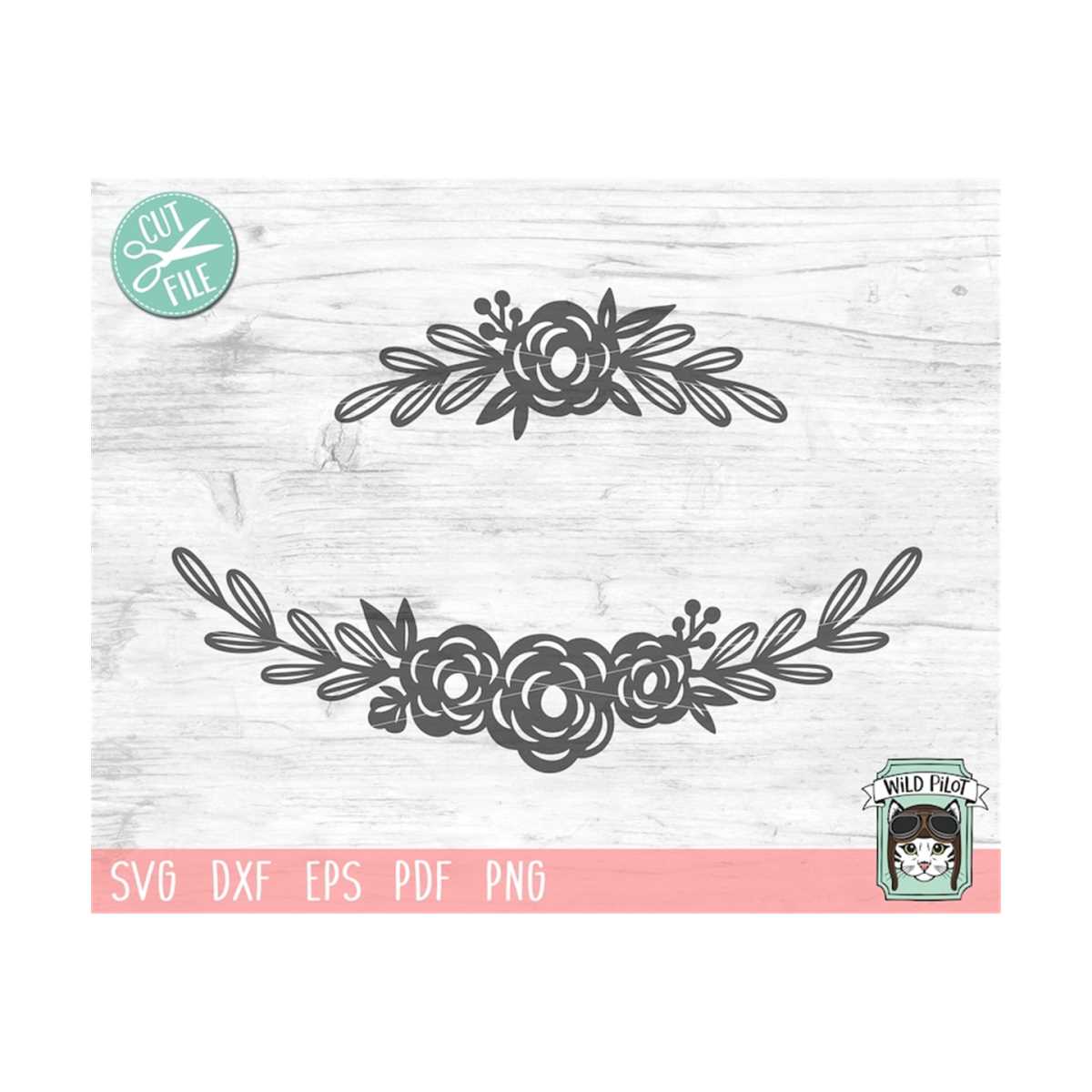 Flowers SVG file, Flower Border SVG, Flower cut file, line d | Inspire ...