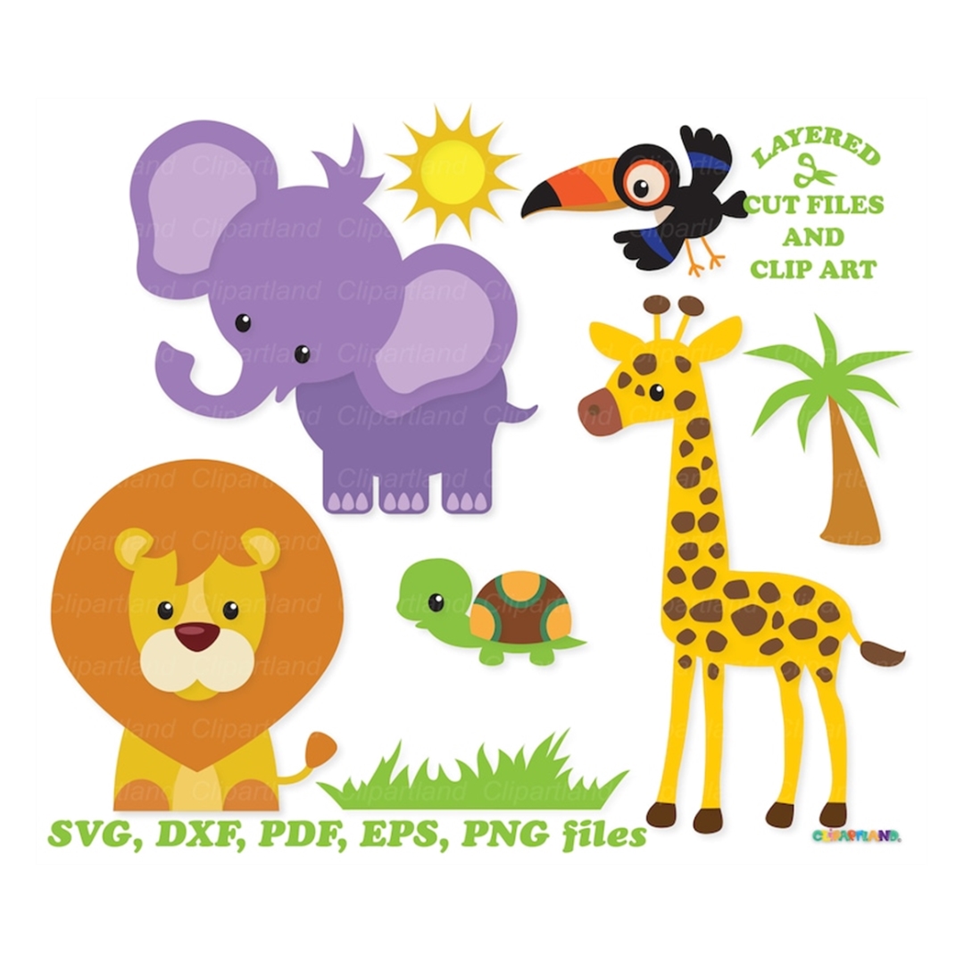 INSTANT Download. Cute jungle animals svg cut file and clip | Inspire ...