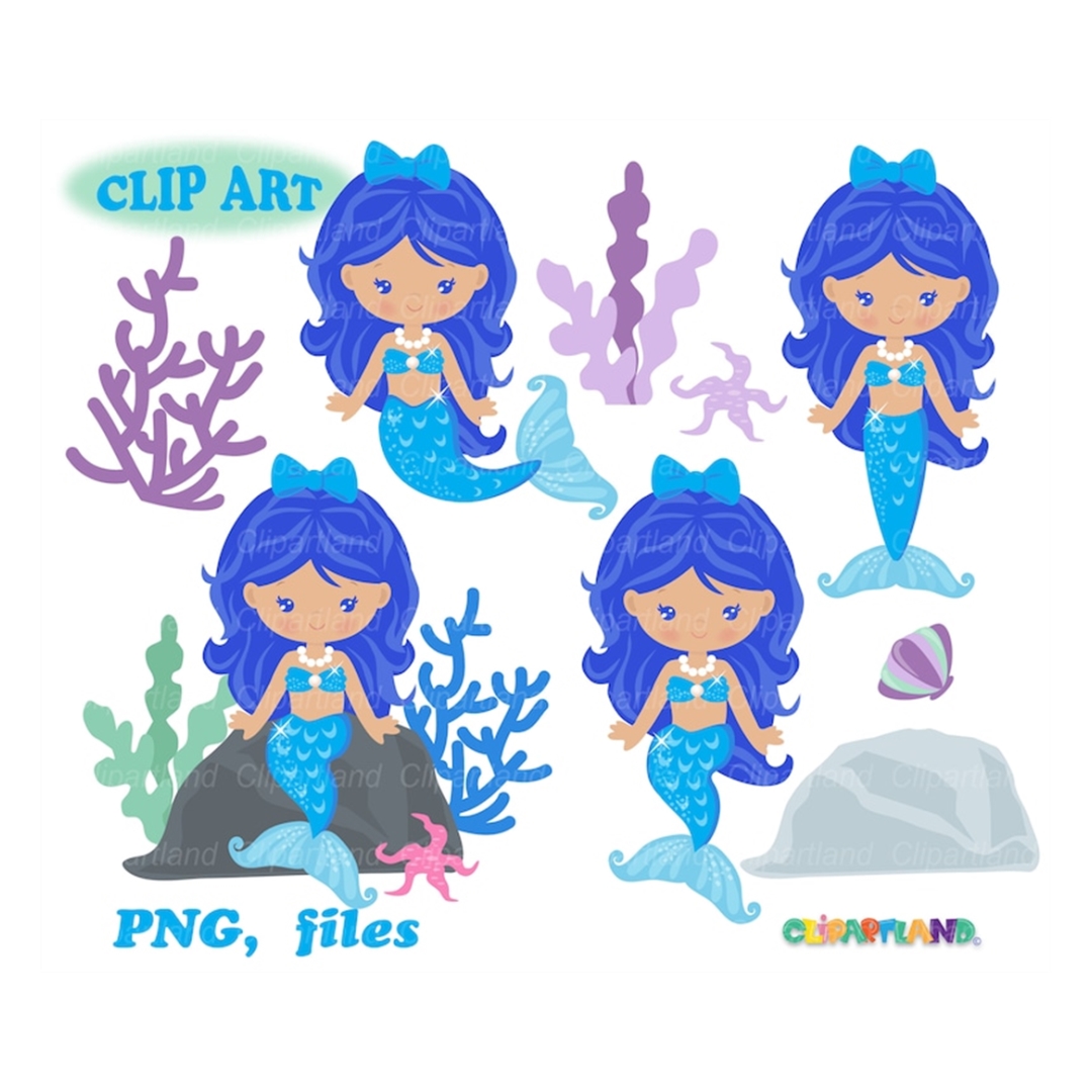 INSTANT Download. Pretty mermaid clip art. Personal and comm | Inspire ...