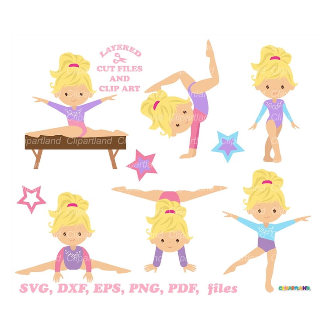 INSTANT Download. Cute girl gymnast cut files and clip art. | Inspire ...