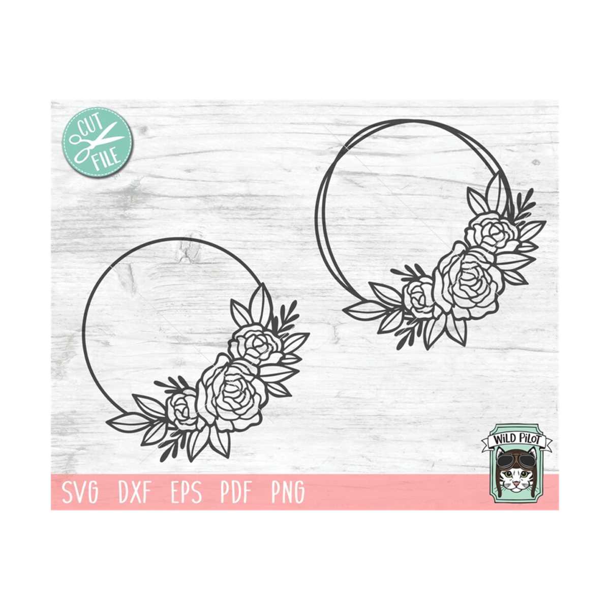 Flower Frame SVG, Round Flower Frame SVG, Floral Frame cut F - Inspire ...