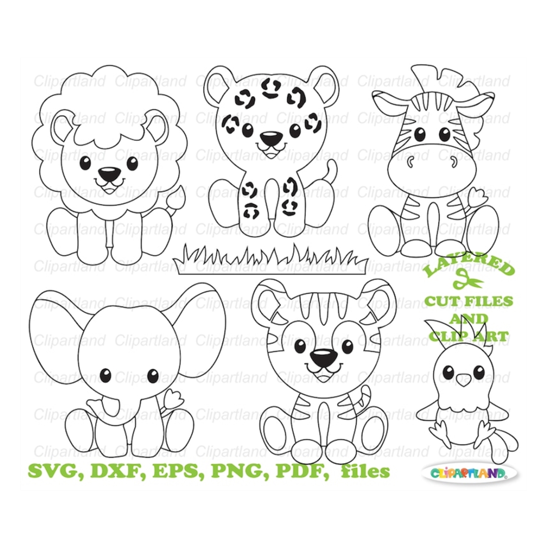 INSTANT Download. Cute sitting jungle animals svg cut file a | Inspire ...