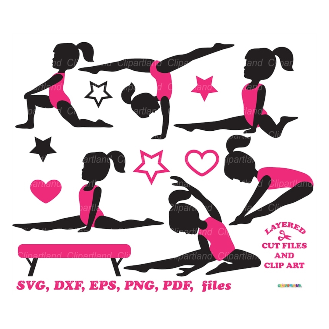 INSTANT Download. Cute gymnast girl cut files and clip art. - Inspire ...