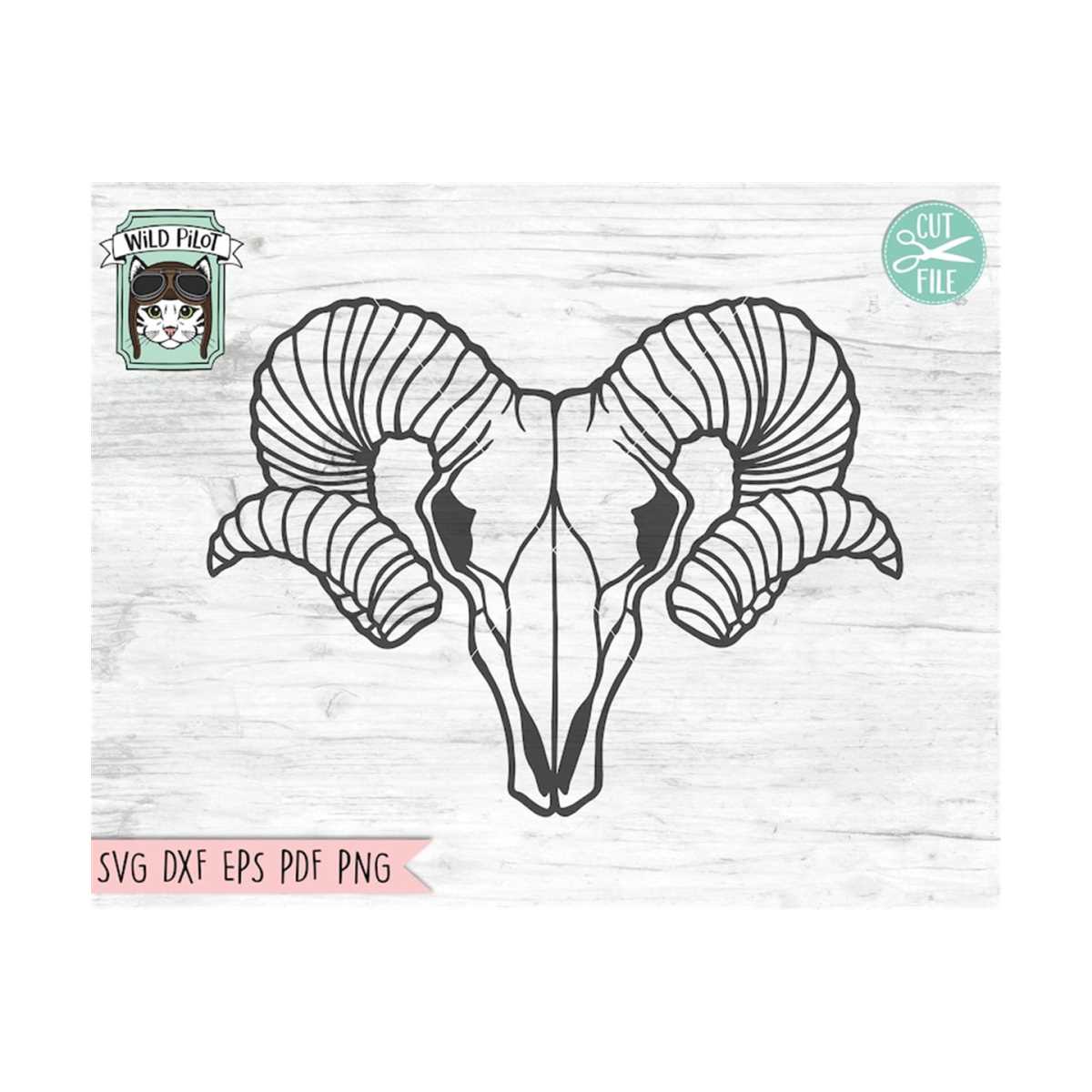 Ram Skull SVG file, Ram Skull cut file, Animal Skull svg fil | Inspire ...