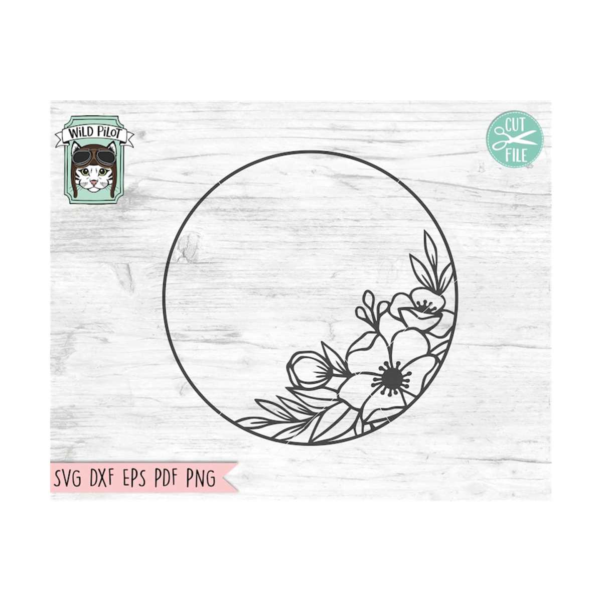 Flower Frame SVG, Wreath SVG file, Flower Wreath svg, round | Inspire ...