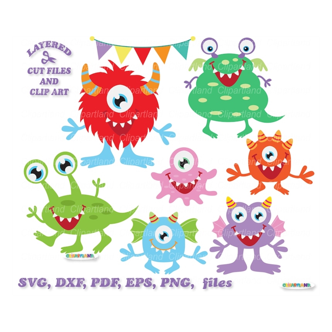 INSTANT Download. Cute monsters cut files and clip art. Pers | Inspire ...