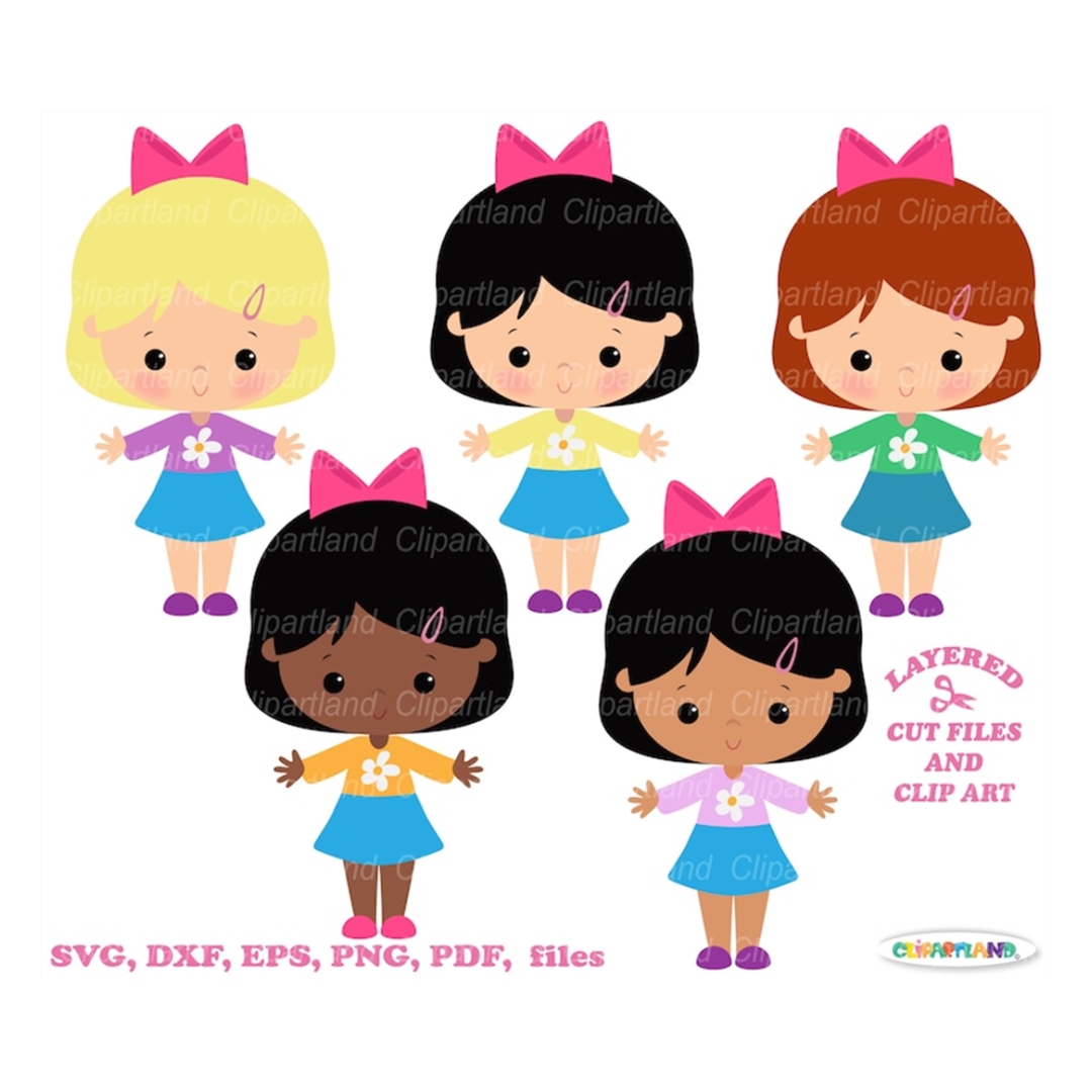 INSTANT Download. Cute girl svg cut files and clip art. Pers - Inspire ...