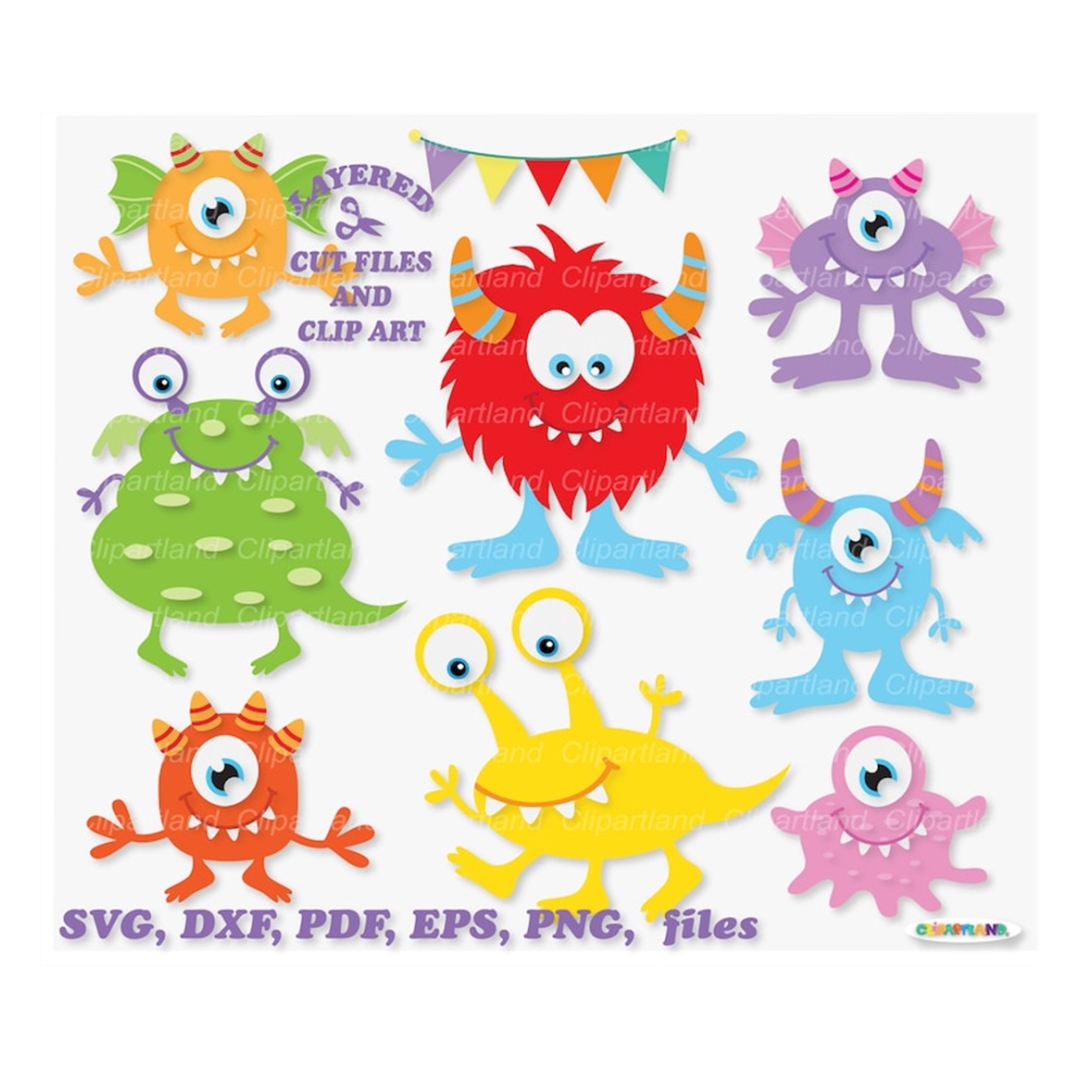 INSTANT Download. Cute monsters cut files and clip art. Pers | Inspire ...