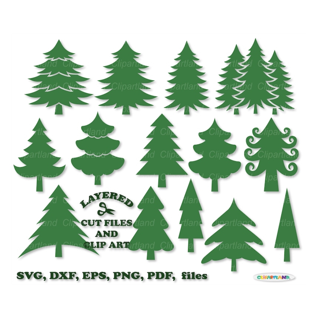 INSTANT Download. Christmas fir tree silhouettes svg cut fil | Inspire ...