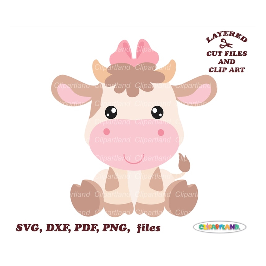 INSTANT Download. Cute sitting cow svg cut file and clip art | Inspire ...
