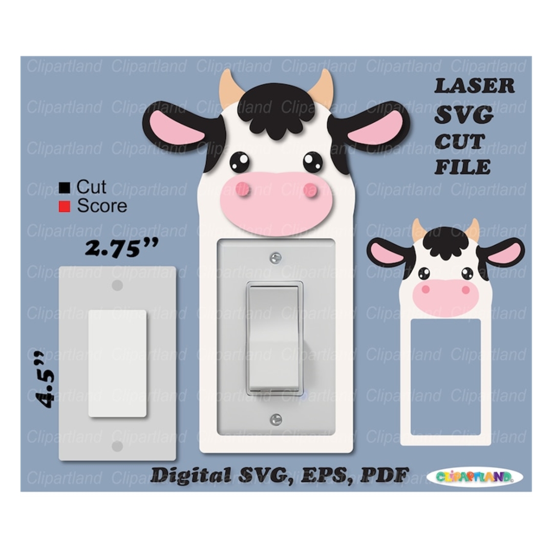 INSTANT Download. Cute spotted cow face light switch decorat | Inspire ...