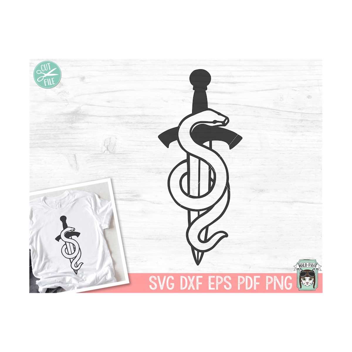 Sword SVG, Snake SVG, Snake Cut File, Sword png, Tattoo svg, | Inspire ...