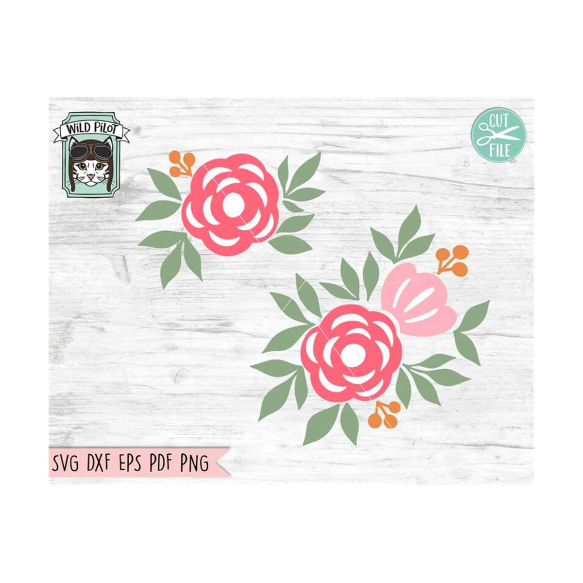Flowers SVG file, Colorful Flowers cut file, Flower Border s | Inspire ...
