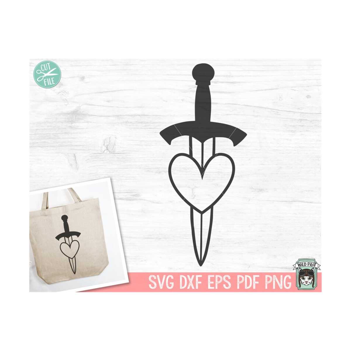 Sword SVG, Heart Sword SVG, Valentines Day SVG, Tattoo Svg, | Inspire ...