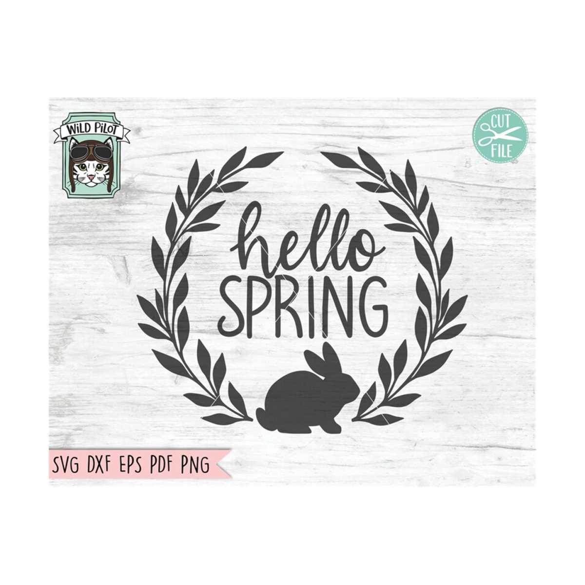 Hello Spring SVG File, Spring SVG File, Rabbit Silhouette, H | Inspire ...