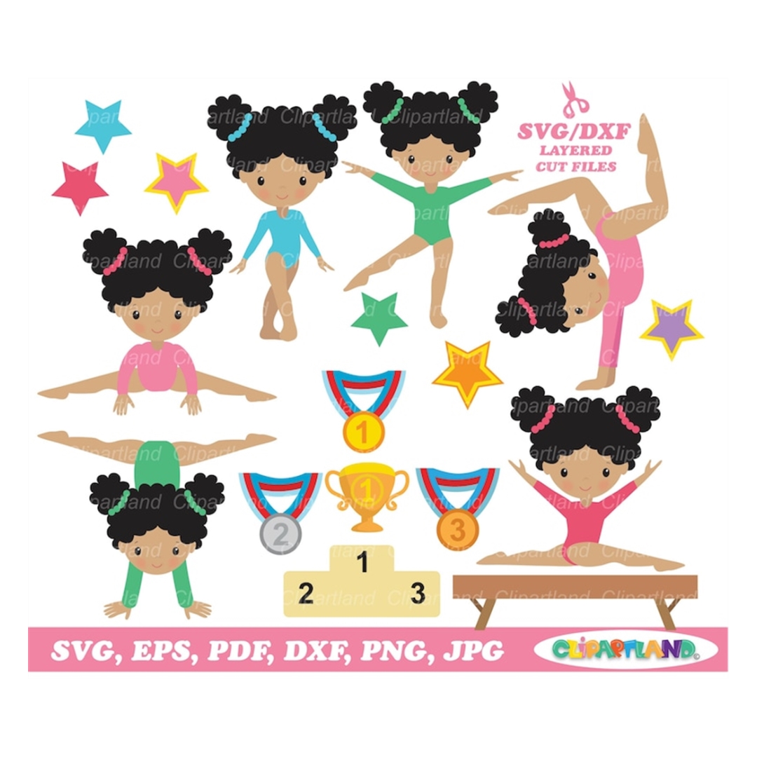 INSTANT Download. Gymnastics girl cut file and clip art. G_4 | Inspire ...