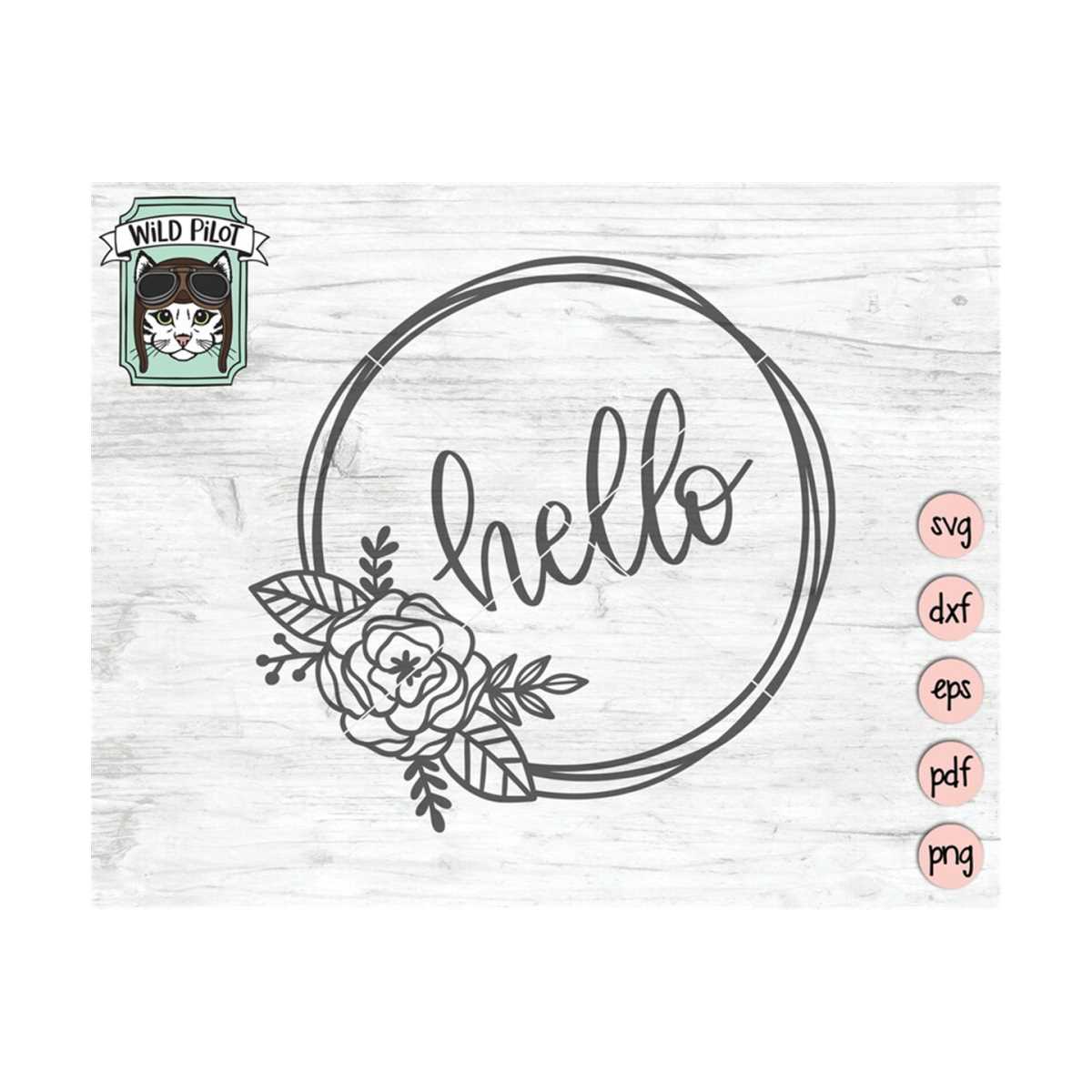 Hello SVG file, Flower Wreath svg, circle wreath clipart, he | Inspire ...