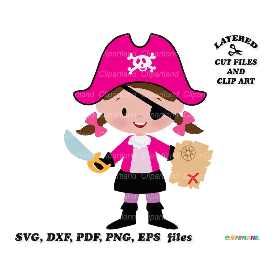 INSTANT Download. Cute cartoon pirate captain girl svg cut f | Inspire ...